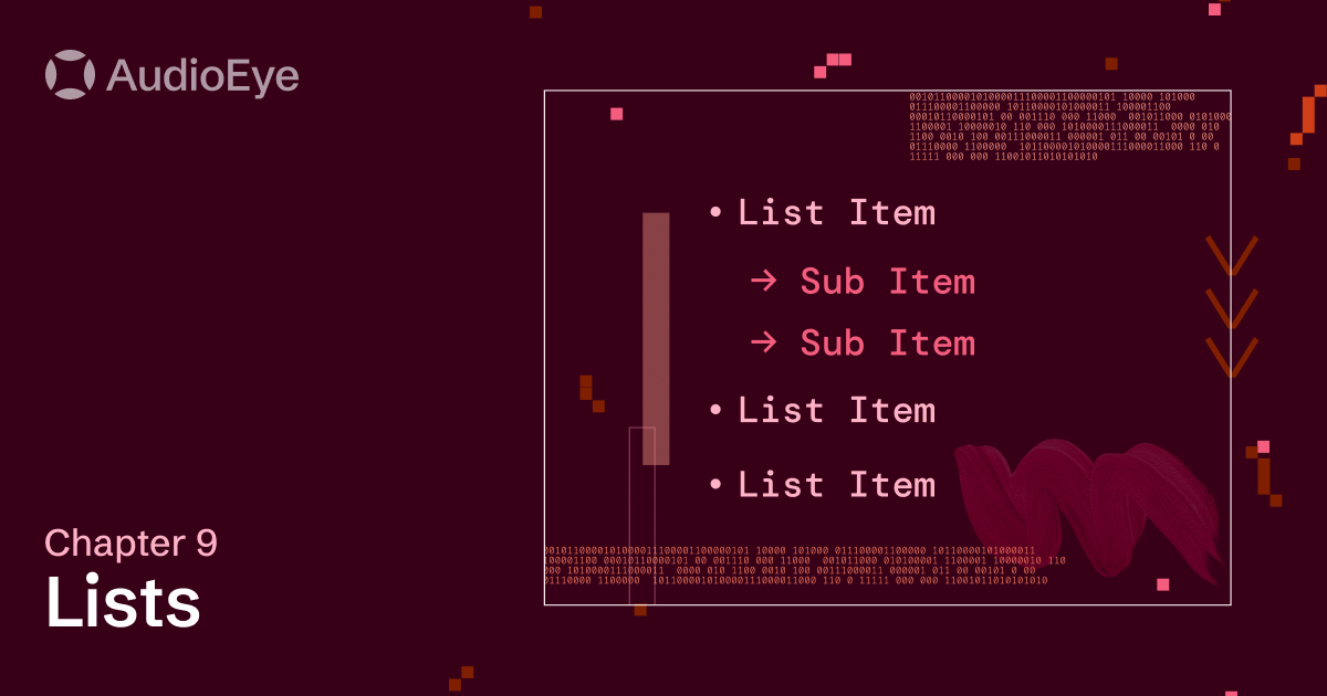 Lists | Accessible Coding | AudioEye Learning